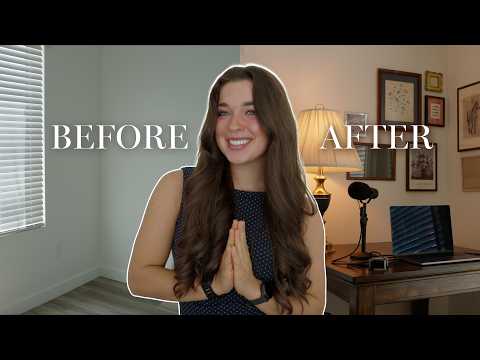 LOOK! I totally transformed my home office (boring to cozy!!!)
