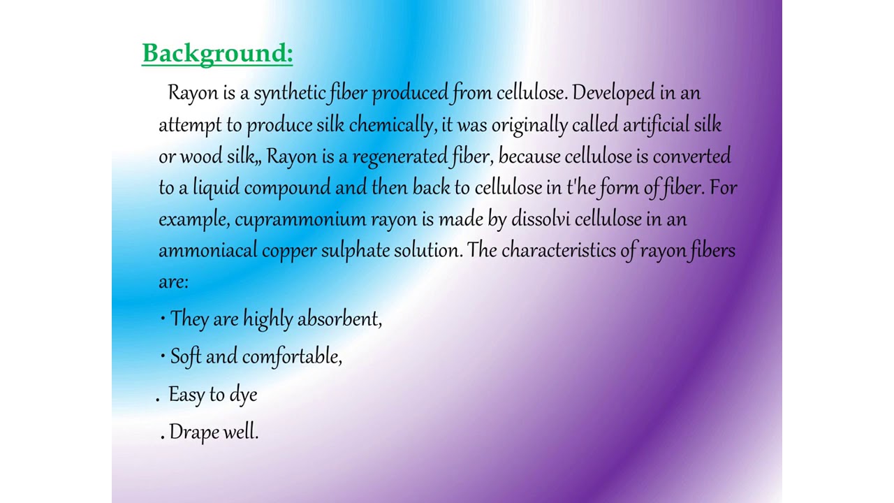 Rayon fibres Chemistry project on RAYON THREADS - YouTube