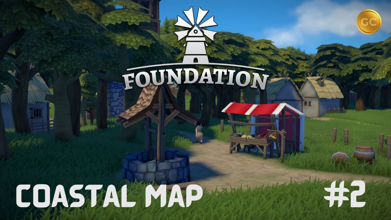 Foundation Gameplay 2022 | Update 1.8.1 | Coastal Map | Medieval ...