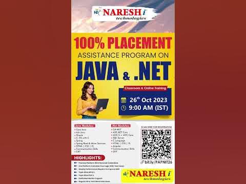 👉100% Job Placement Assistance Program | Java & .Net. | Naresh IT - 2023 #java #dotnet - YouTube