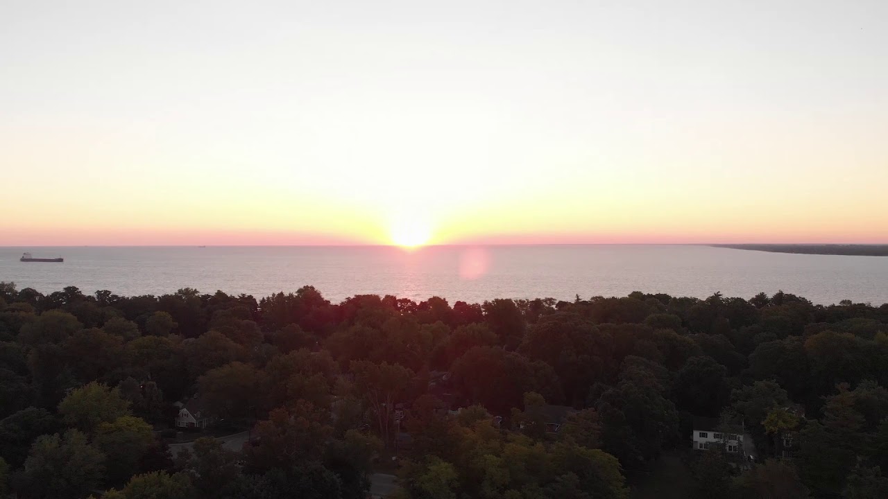 Droning Lake Huron Sunrise - YouTube
