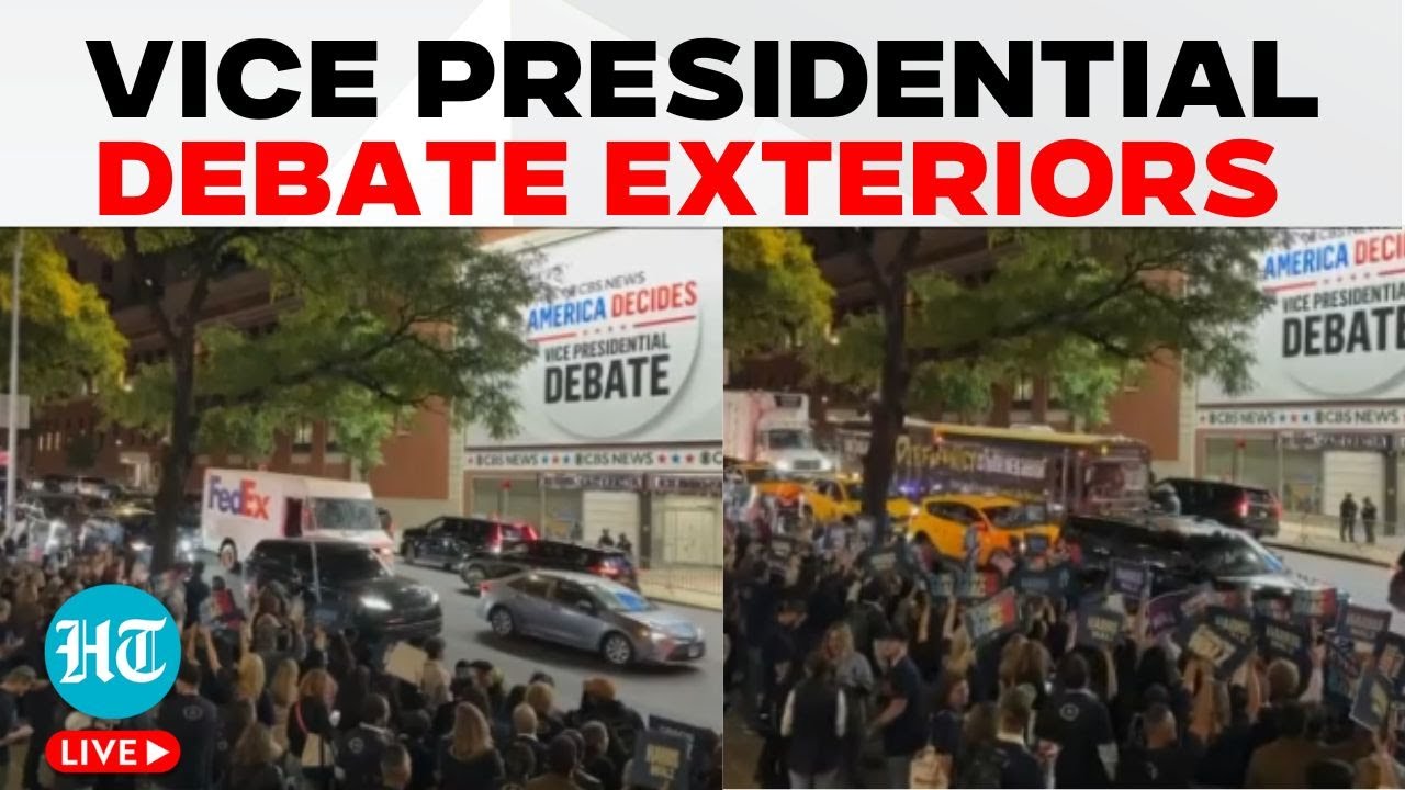 VP Debate LIVE | Outside The Debate Hall Ahead Of The VP Debate Between ...