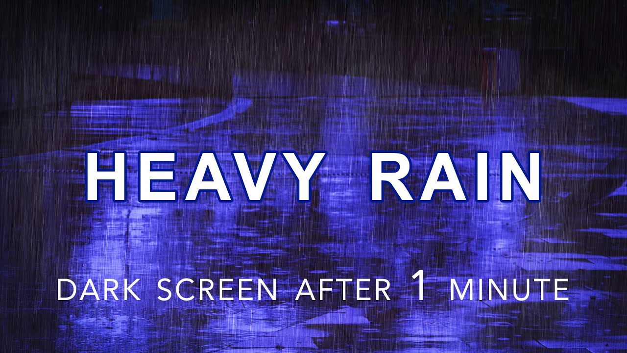Heavy rain dark screen. Fall asleep in 3 minutes. Conquer insomnia ...