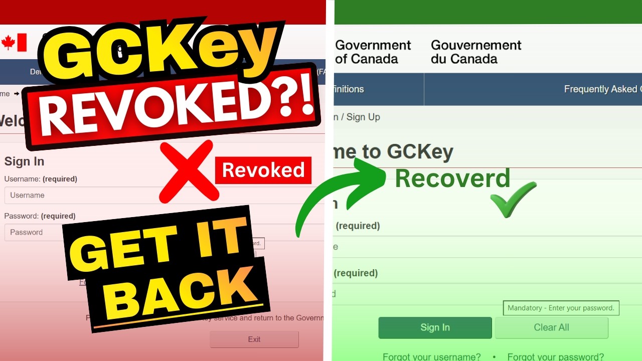 GCKey Revoked? How to Recover your IRCC Account (Step-by-Step) 2026 ...