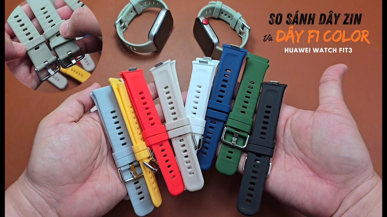 So sánh dây Zin Huawei Watch Fit 3 với dây F1 Color | Chất lượng hoàn ...