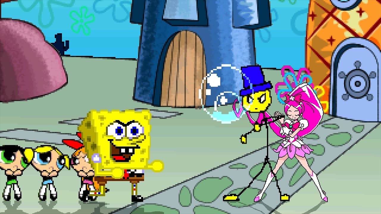 Mugen Request #119 SpongeBob & Blossom vs Bob & Cure Blossom - YouTube