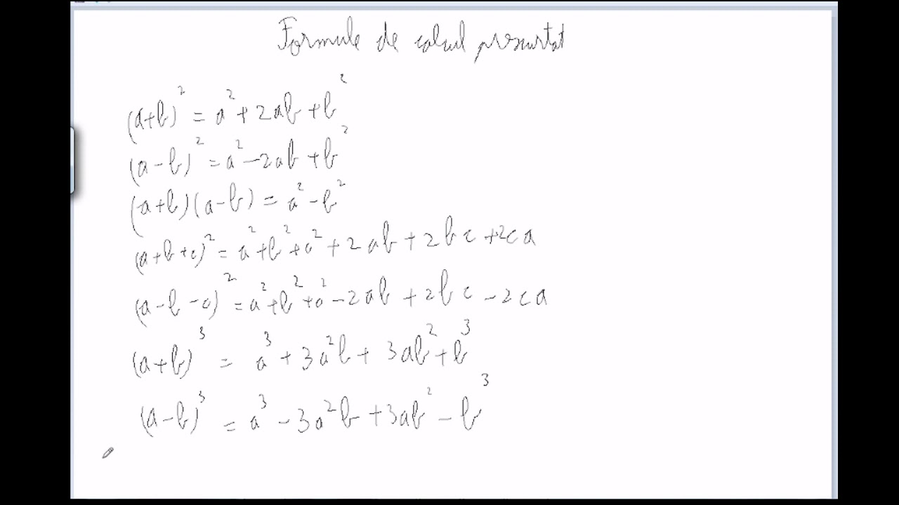 Formule de calcul prescurtat (clasa a 9-a) - YouTube