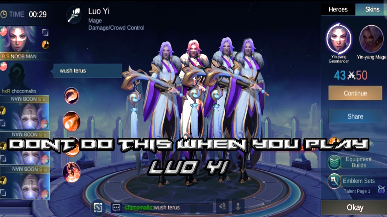 Dont Play Lou Yi Like This!!!-Luo Yi Gameplay Guide Mobile legend # ...