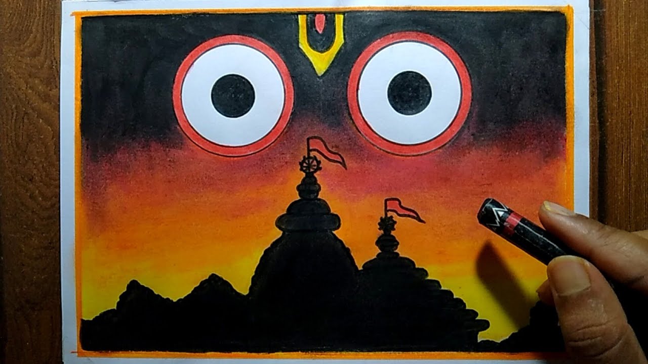 Lord Jagannath drawing with oil pastel | Ratha Yatra drawing| Utkal ...