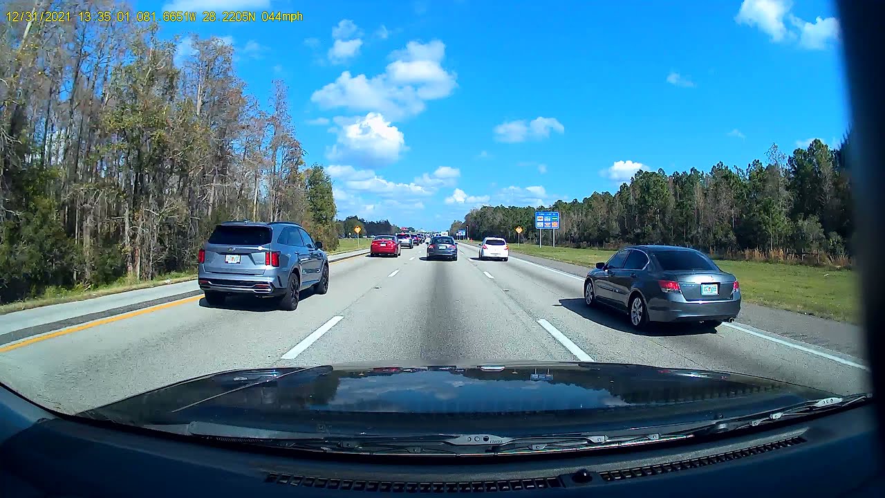 Close call on I-4 - 2K video from Rexing M2 - Mirror Dash Cam - YouTube