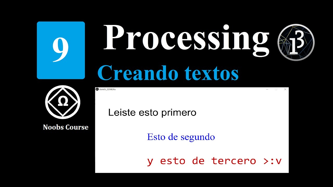 9. Curso de Processing para Noobs || Crear textos con text() - textSize() y textFont() - YouTube