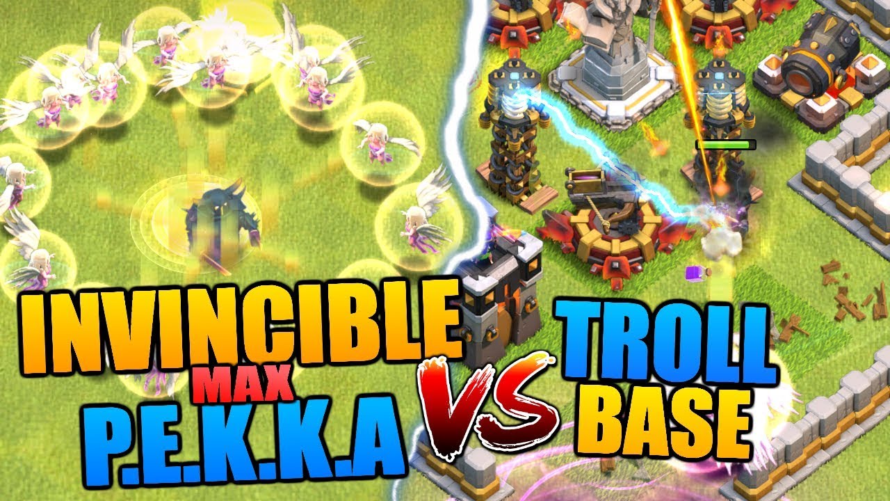 INVINCIBLE MAX PEKKA vs TROLL BASE in "Clash of Clans" - Level 7 PEKKA ...