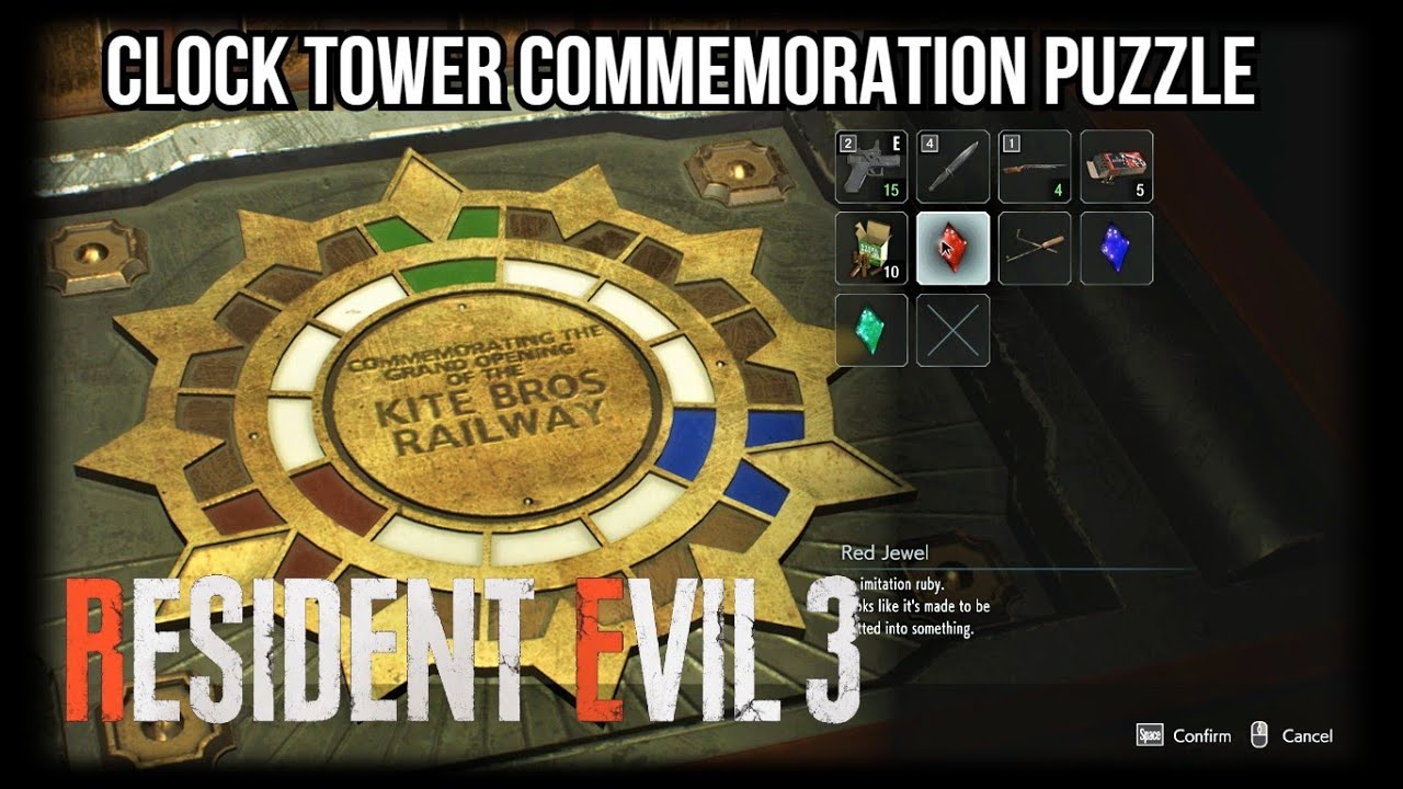 RESIDENT EVIL 3 REMAKE | CLOCK TOWER COMMEMORATION PUZZLE - YouTube