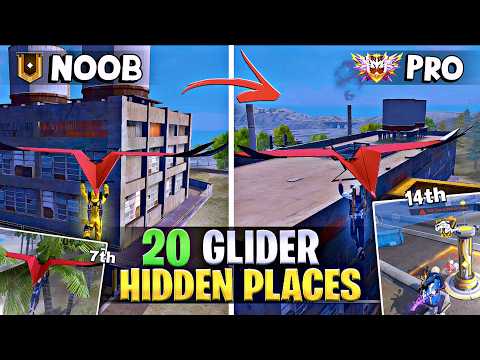 Top 20 GLIDER ✈️ Hidden Places in BR rank | BR Rank Push Trick - Gaming with idea 