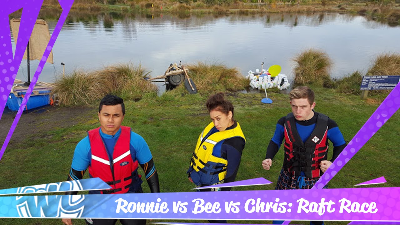 Homemade Raft Race | Chris vs Ronnie vs Bianca - YouTube