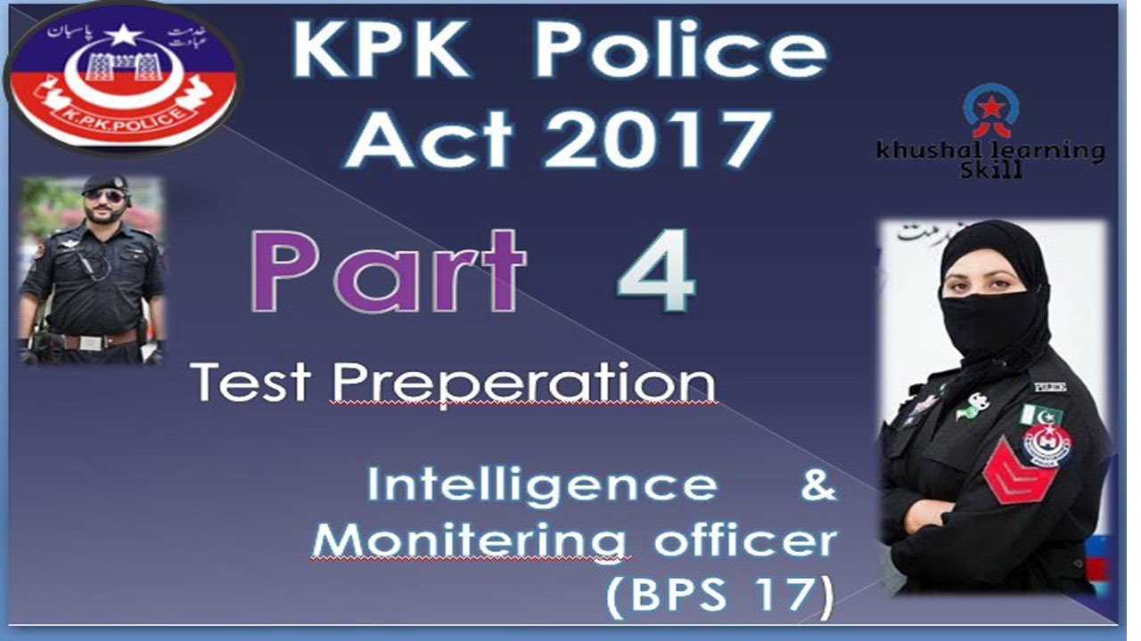 Intelligence & Monitoring OfficerBPS-17preperation part 4 kpk police ...