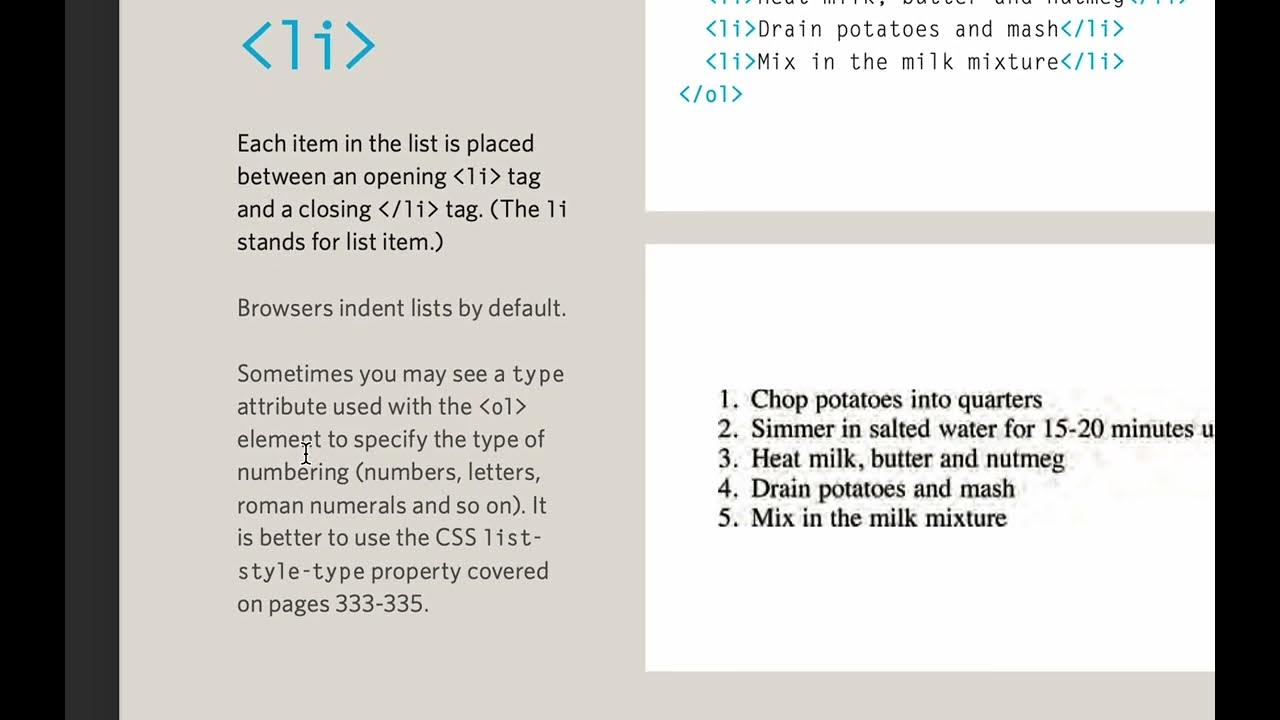 HTML5 - Lists - YouTube