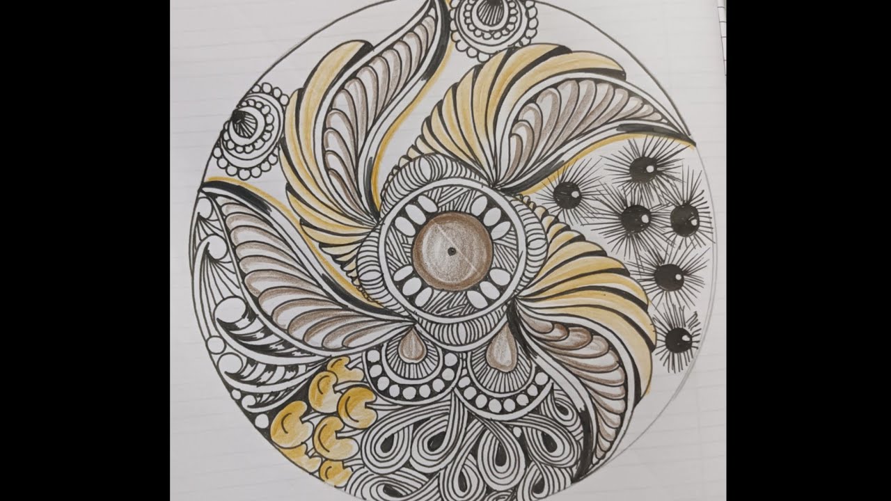 Circular zentangle pattern | Zentangle in circle | Circular pattern ...