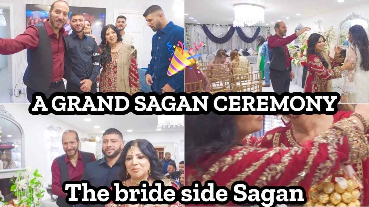 A GRAND SAGAN CEREMONY 🎉🤲|| THE BRIDE SIDE SAGAN AT OUR HOME VENUE 🎁🤩 ...