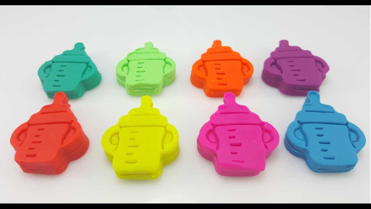 How to make Play Doh Baby Bottles with Mold Fun Creative For Kids - YouTube