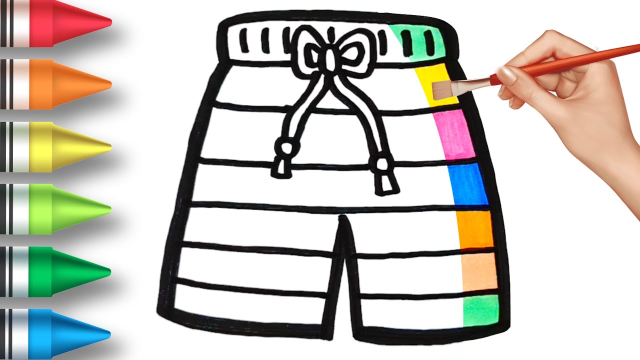 Short Pants Drawing, Coloring for Kids and Toddlers | How to Draw a ...