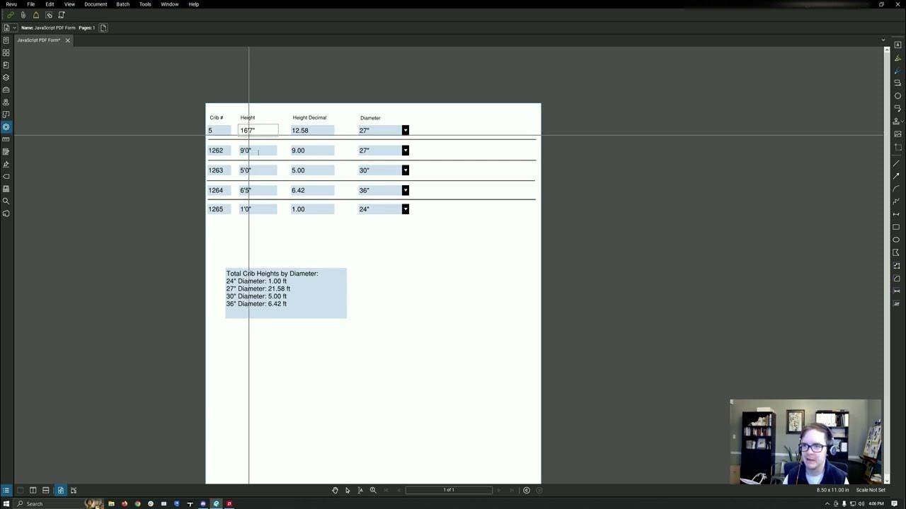 Bluebeam PDF JavaScript Form Calculator - YouTube