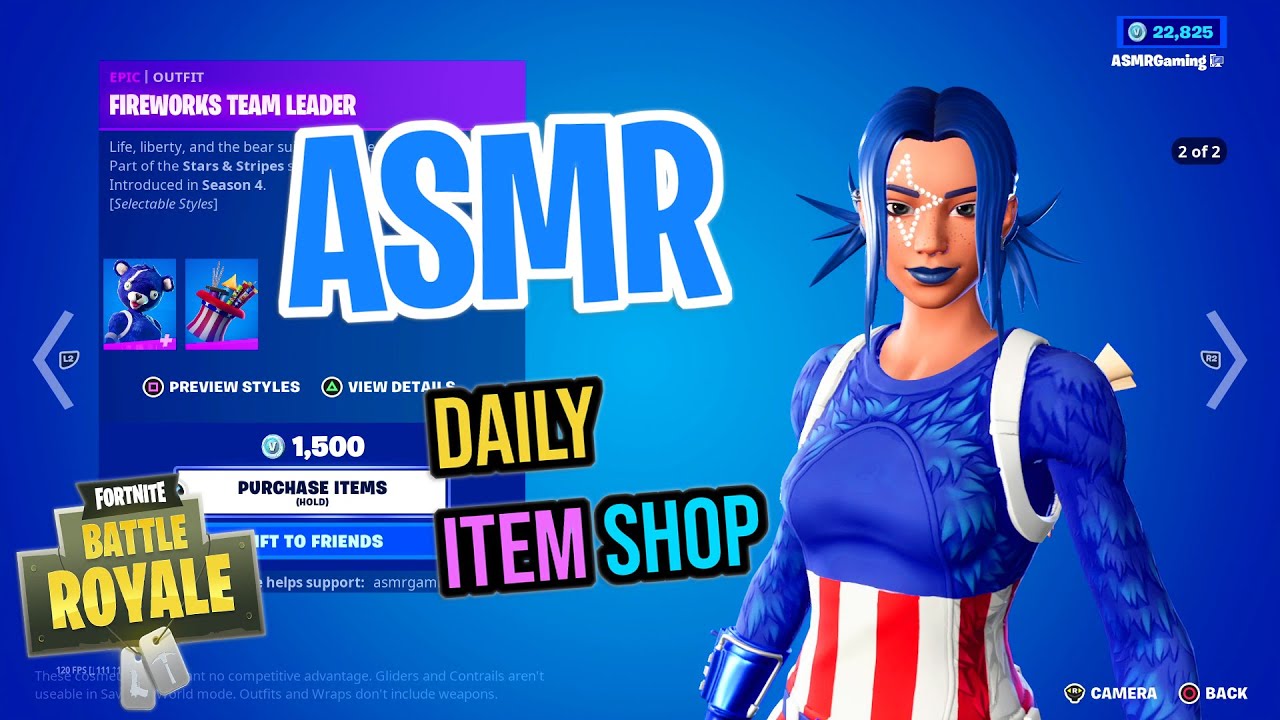 ASMR Fortnite NEW Fireworks Team Leader Skin Style! Daily Item Shop 🎮🎧 ...
