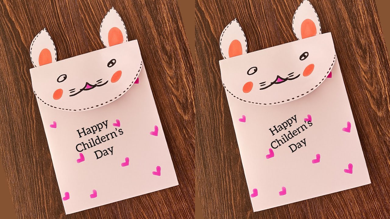 Diy childern’s day greeting card | How to make children’s day card ...