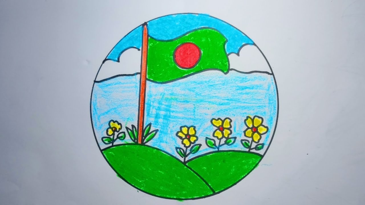 HOW TO Draw a flag.Victory day drawing. 26 March drawing step by step ...