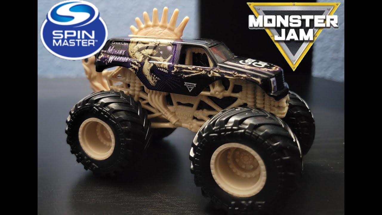 Spin Master Monster Jam Mix 16 Bone Yard Trucks Mohawk Warrior - YouTube