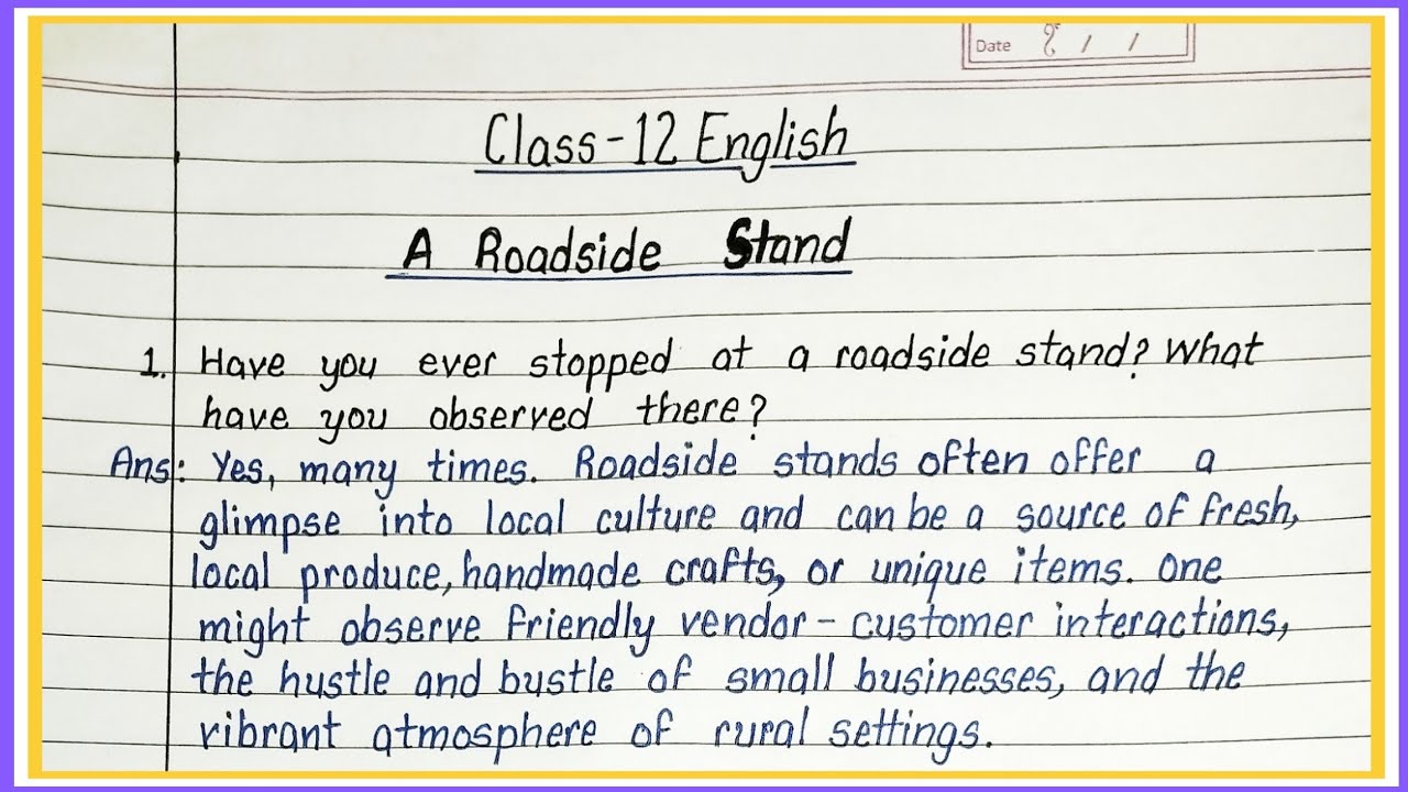 a roadside stand question answer | class 12 english poem 5 question ...