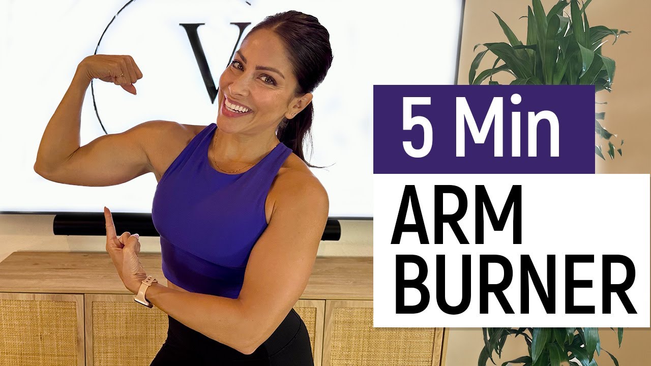 5 Min Arm Burner with Dumbbells at HOME workout - YouTube
