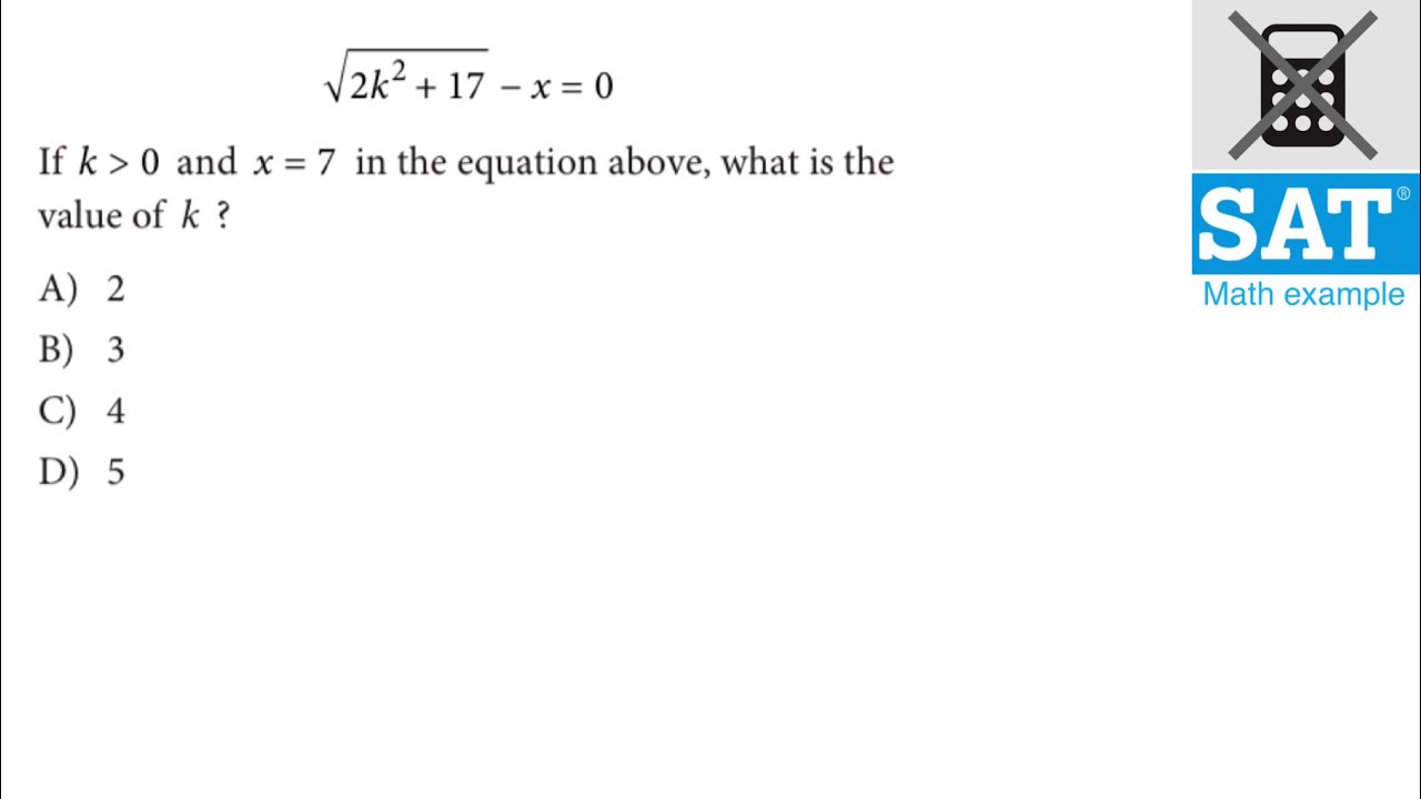 Square roots example (SAT exam) - YouTube