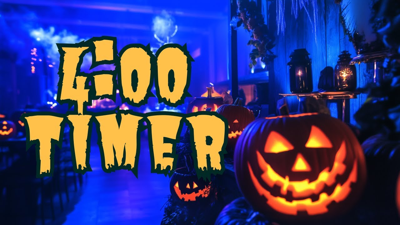 4 MINUTES 4:00 HALLOWEEN PARTY TIMER COUNTDOWN: Glowing Jack-o'-Lantern ...