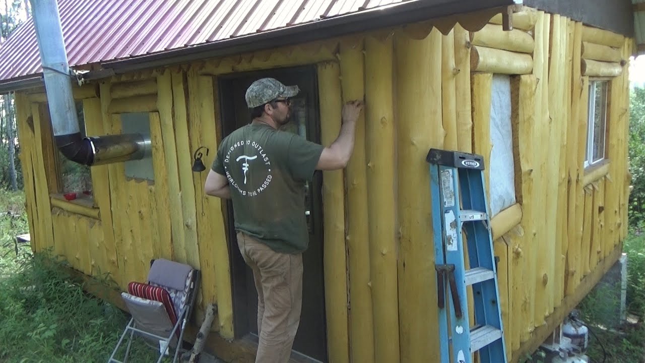 How to Chink an Off Grid Log Cabin - YouTube
