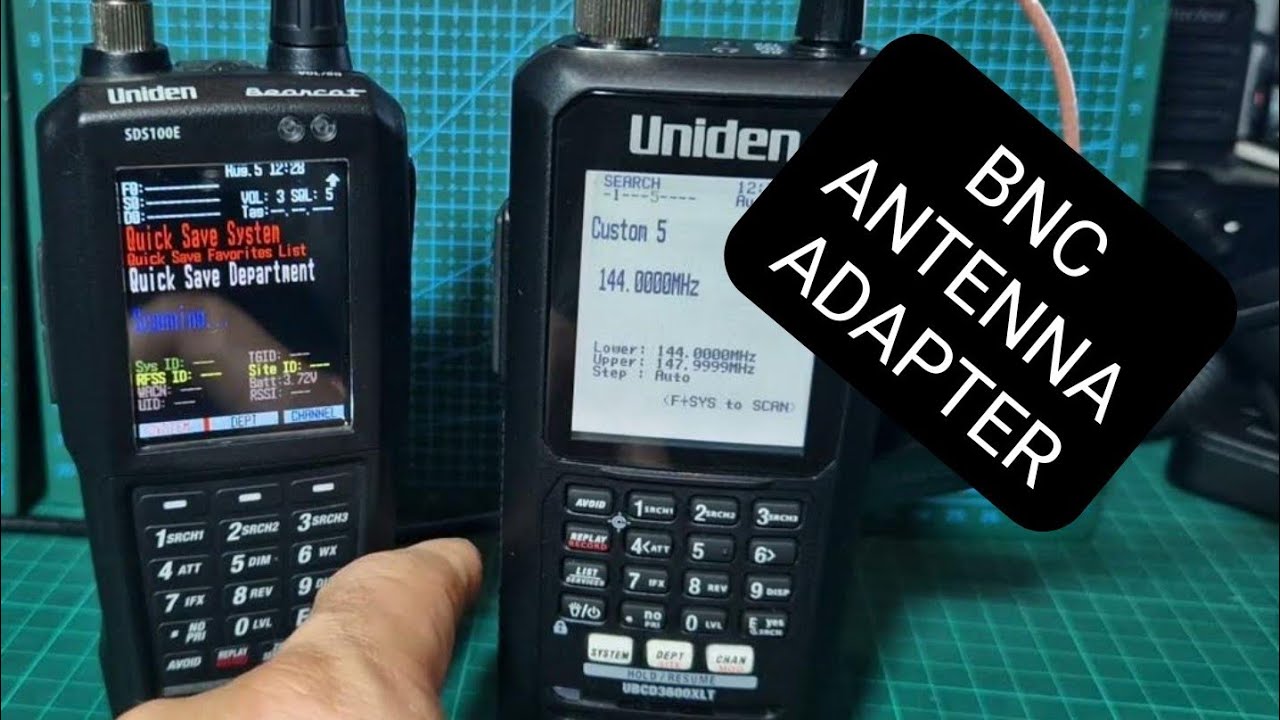 UNIDEN SDS100 / 446 / 3600 - BNC Antenna adapter Tip - YouTube