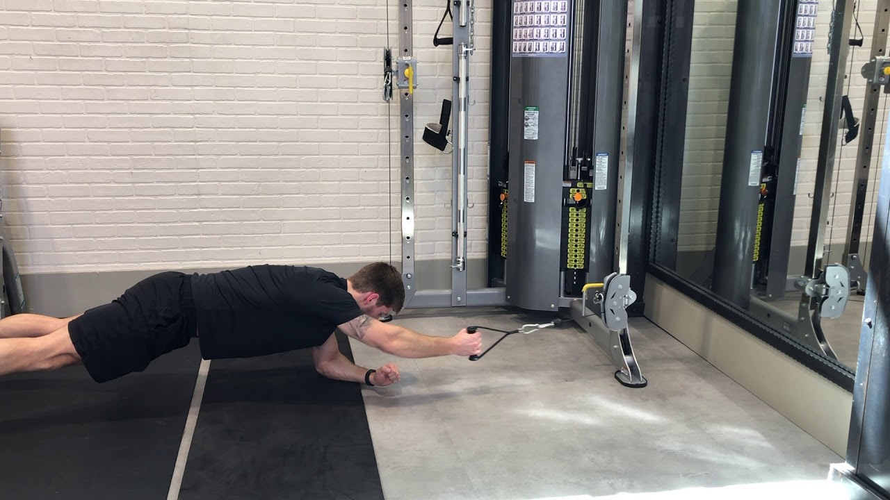 Elbow Plank Cable Row - YouTube