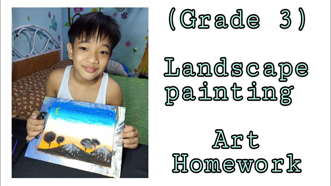 Landscape Painting | Grade 3 | #easy - YouTube