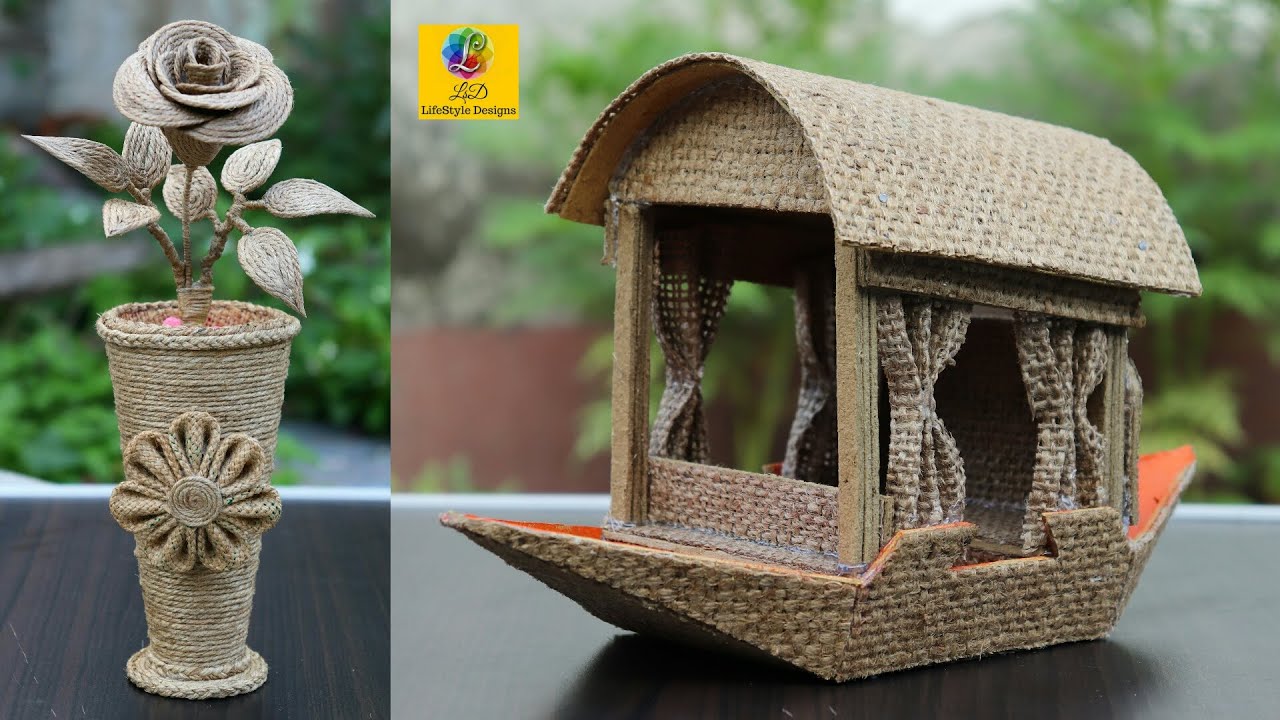 Home decorating idea handmade | Jute Craft Decoration Design | Jute Art ...
