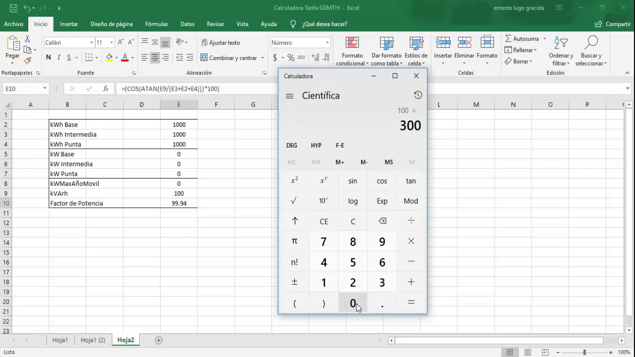 Calcular el Factor de Potencia CFE en Calculadora Windows - YouTube