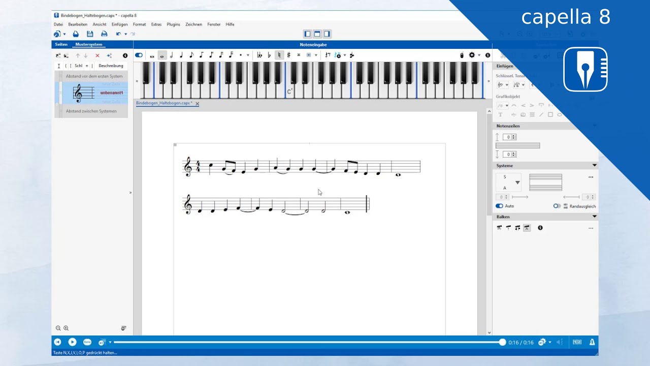 capella 8 - Bindebogen Haltebogen - YouTube