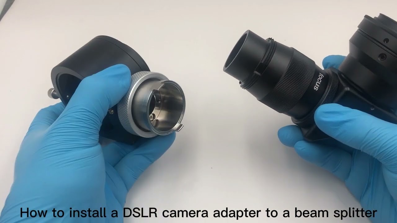 How to install a DSLR video adapter and Beam splitter to a microscope ...