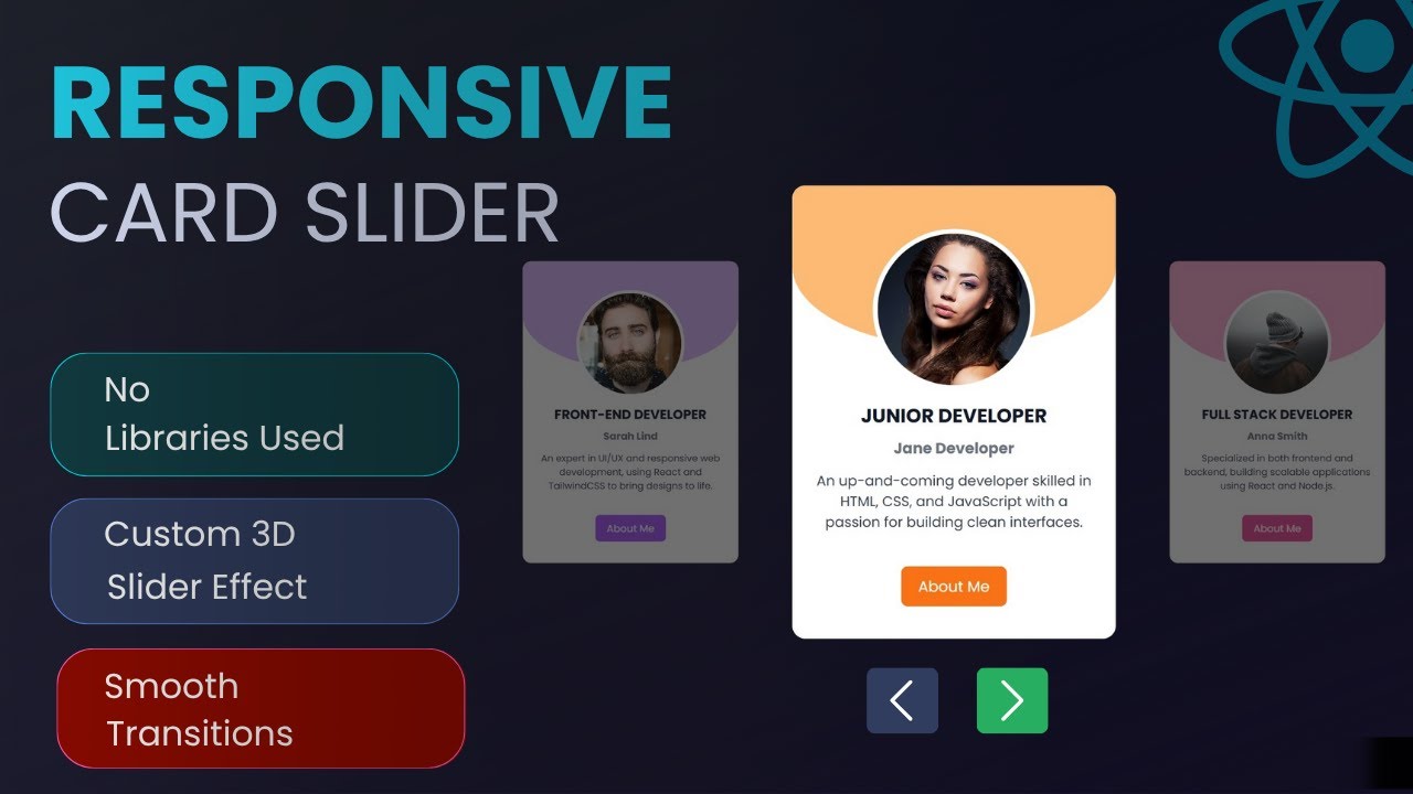 How To Make A Responsive Card Slider Using React JS For Beginners - YouTube