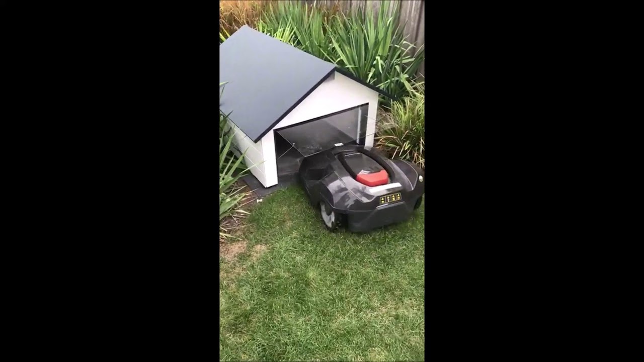 Great robotic lawn mower garage for HUSQVARNA Automower - YouTube