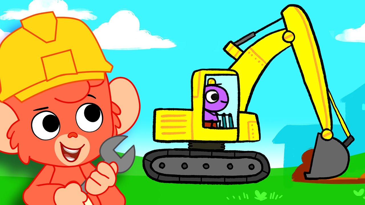 Excavator for kids | Trains, Trucks & Big Machines | Educational videos ...