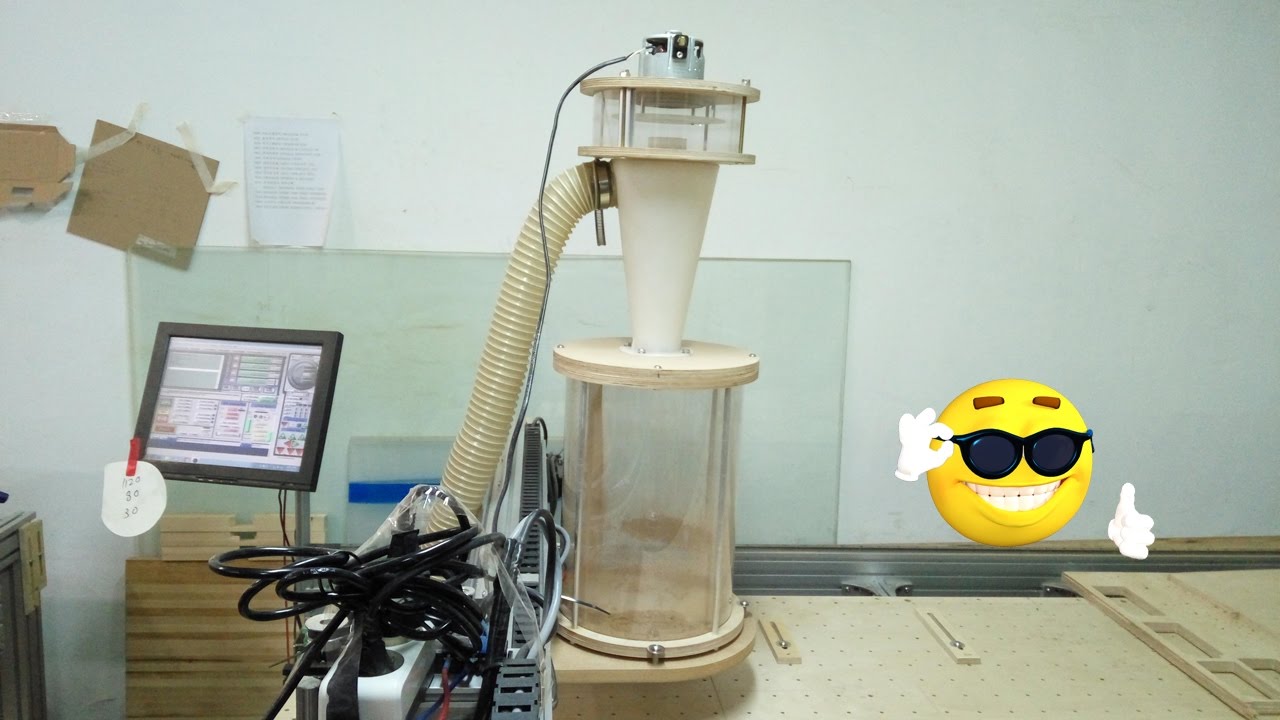 cnc cyclone dust collector part1. litegrated vacuum motor - YouTube