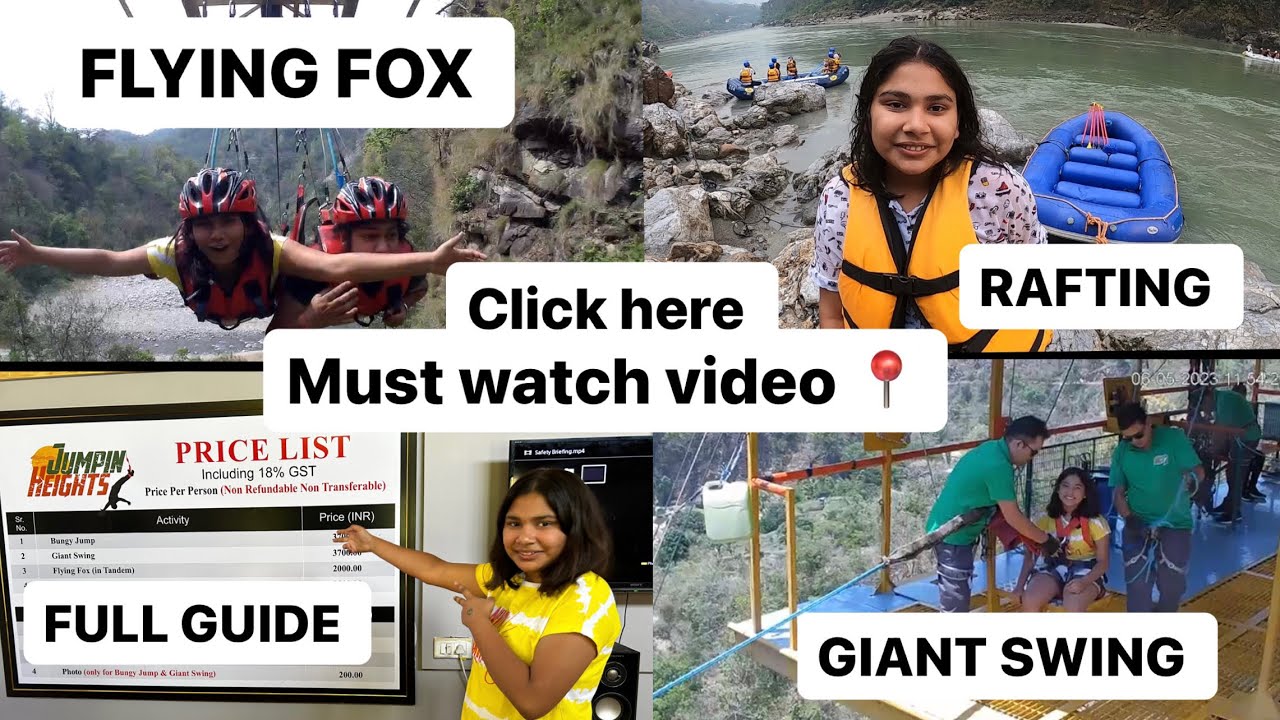 Rishikesh Jumping height giant swing flying fox|| all the links in ...