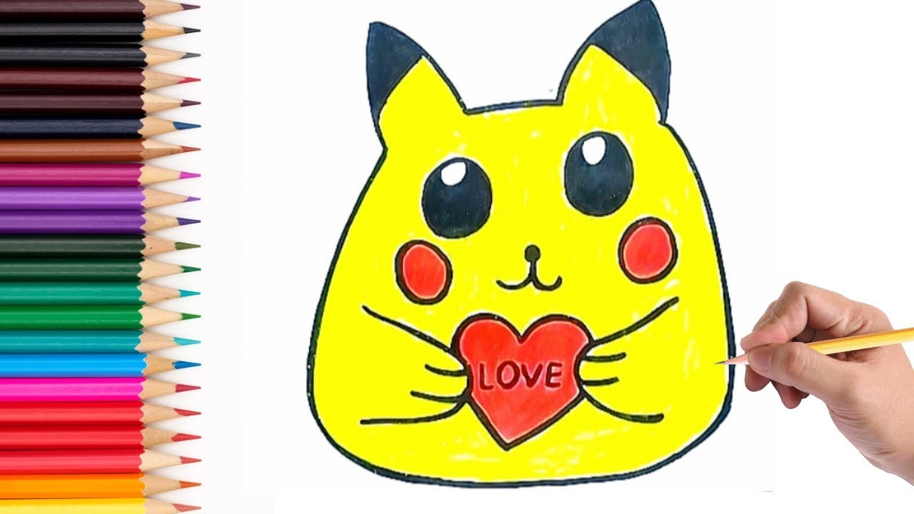 How to draw pikachu step by step easy for kids | Simple pikachu drawing - YouTube