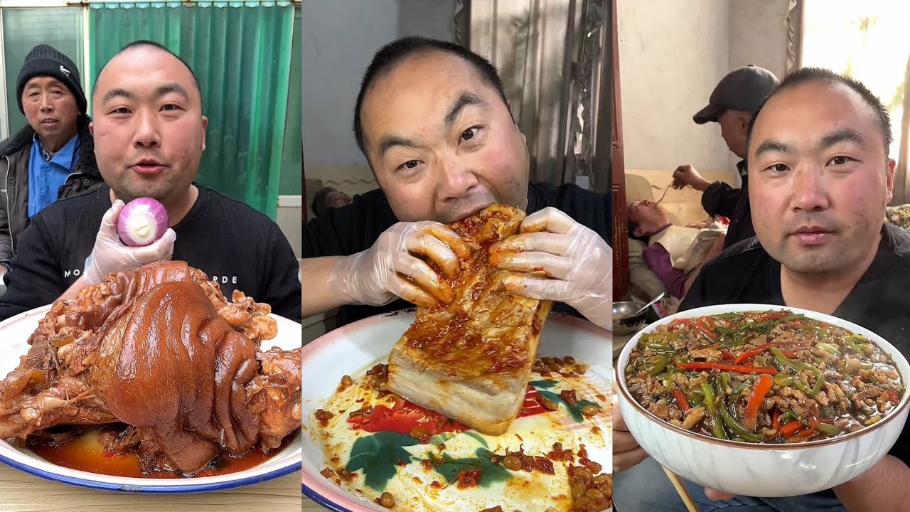 Yummy #51 : Eat pig brain belly pork, bone head pig🐷,Noodles🍜..#belly # ...