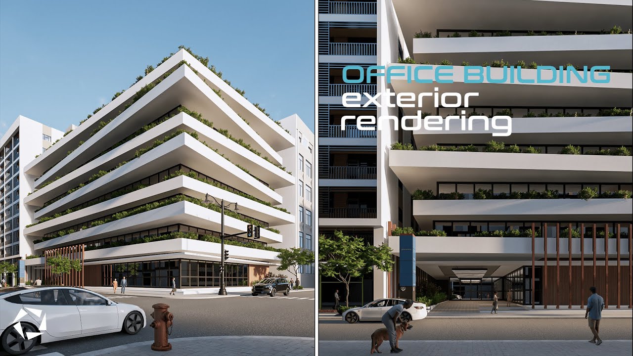 🏬 TUTORIAL: RENDER EXTERIOR | EDIFICIO DE OFICINAS - YouTube